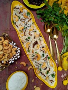 cashew nut pulao recipe | simple kaju pulao recipe | Kaju wala pulao