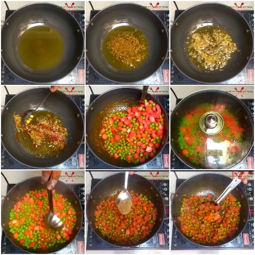 Carrots and peas sabzi