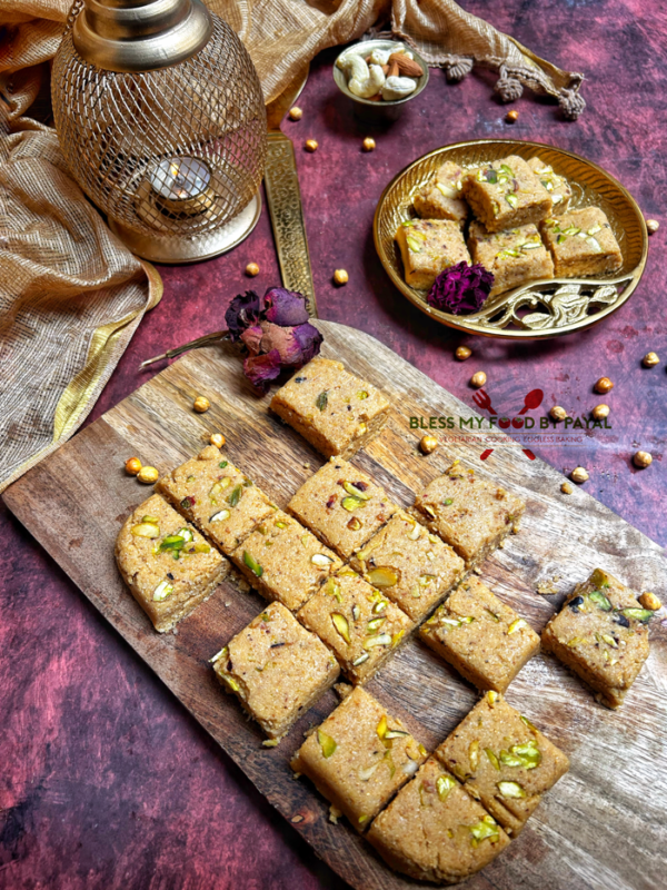 Roasted Chana Barfi Recipe