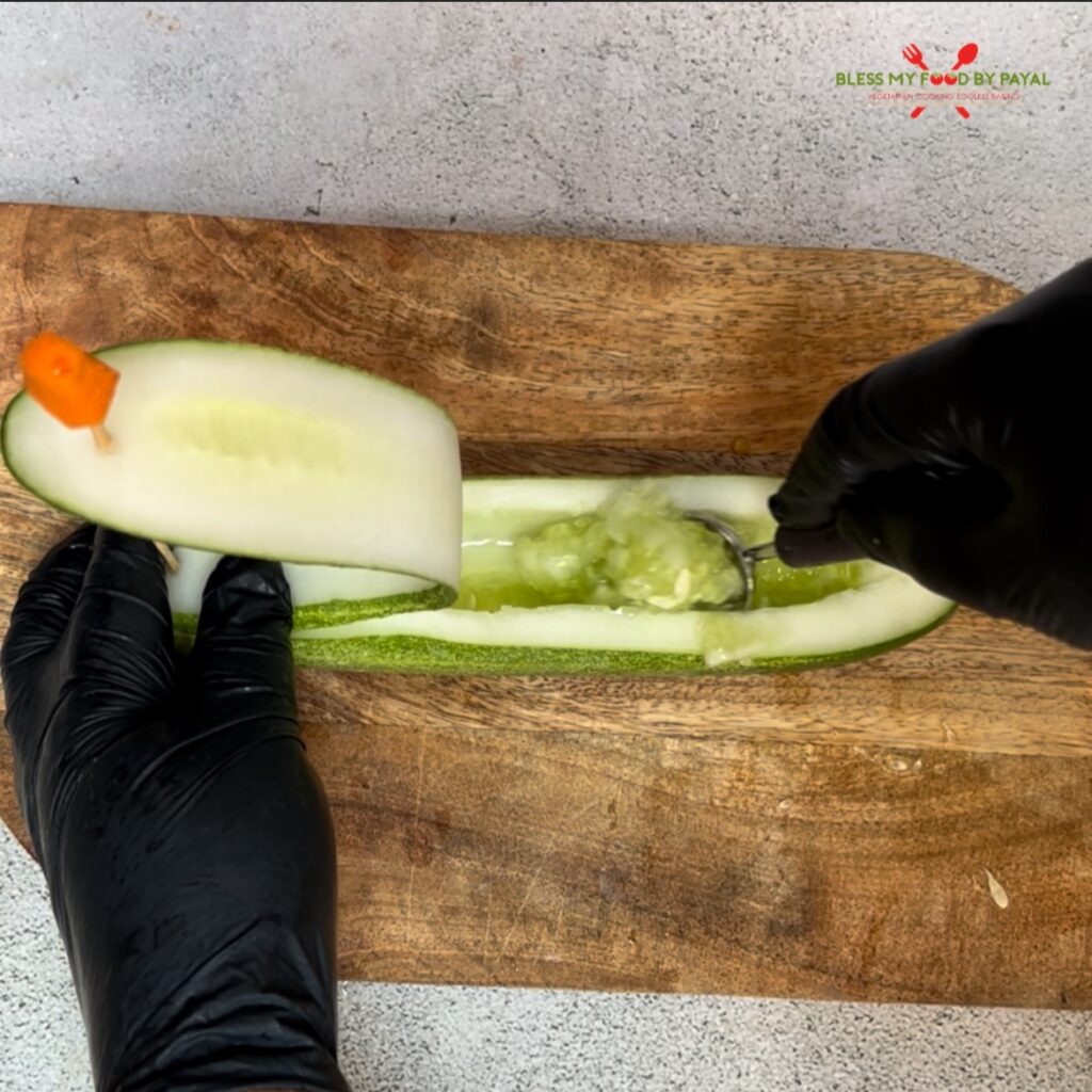 Cucumber boat chaat recipe