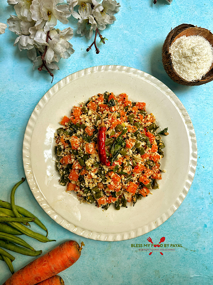 South Indian Carrot Beans Poriyal